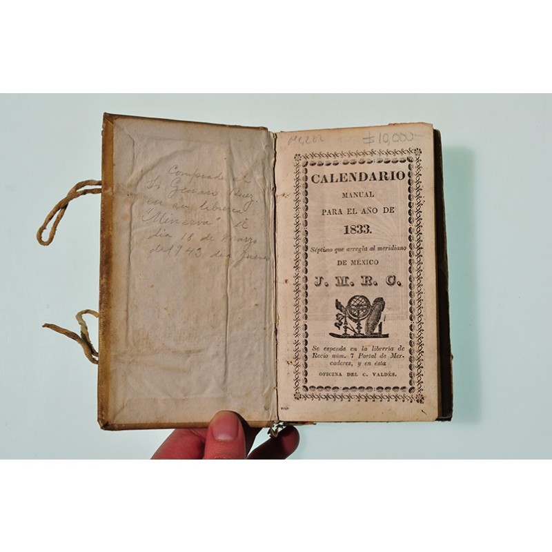 Calendario Manual para el año de 1833